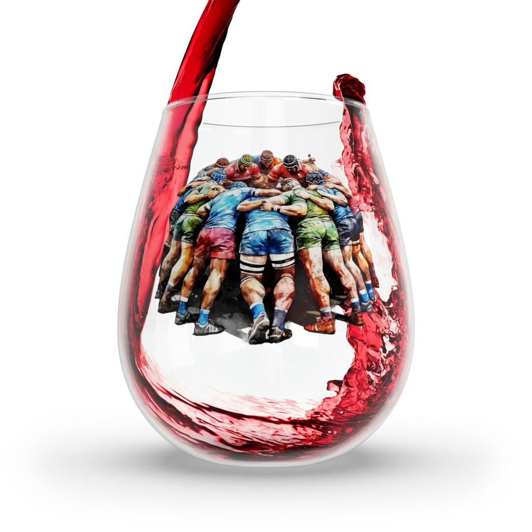 Rugby Souvenir, Rugby Stemless Wine Glass, Rugby Coach Gift, Rugby ...