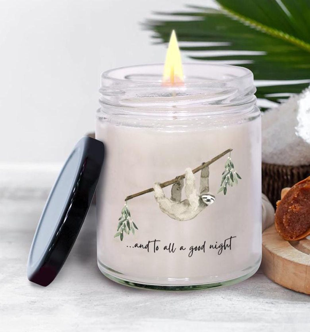 Cute Sloth Christmas Candle, and to All A Good Night Candle, Sleeping ...