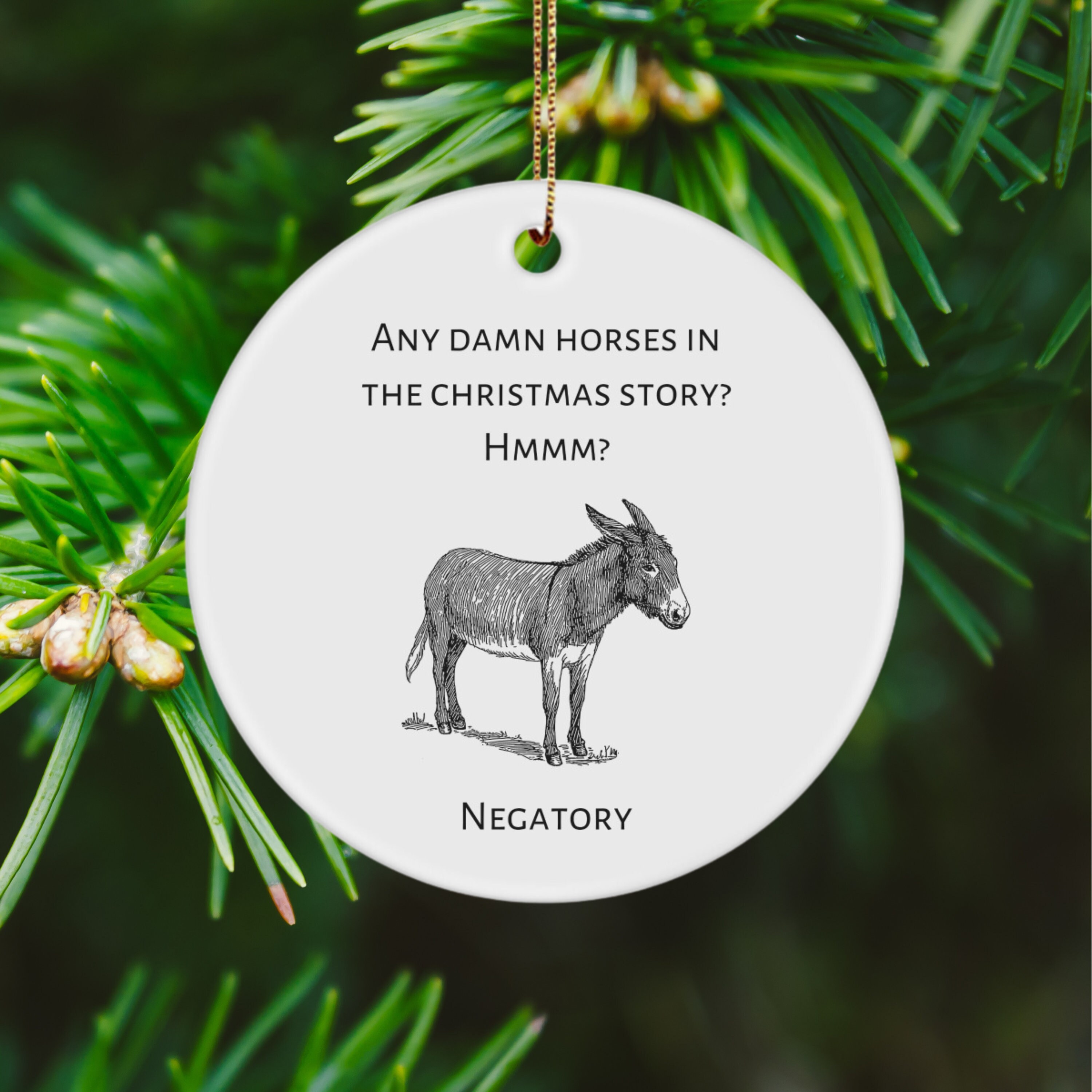 Donkey Ornament, Inappropriate Gifts, Funny Christmas Ornaments, Donkey ...