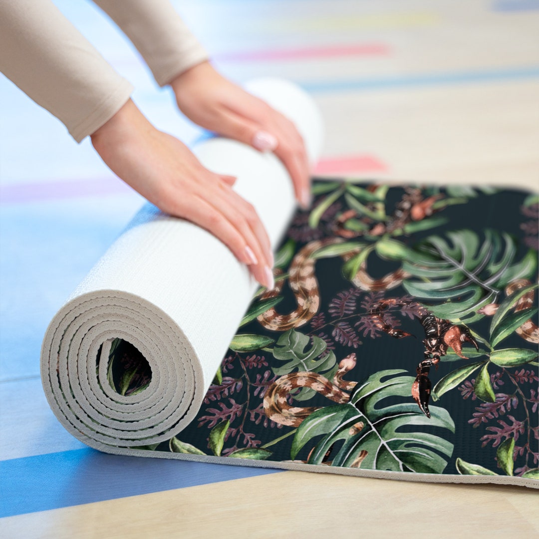 Whimsigoth Yoga Mat, Whimsigoth Snakes Botanical Yoga Mat, Whimsigoth ...