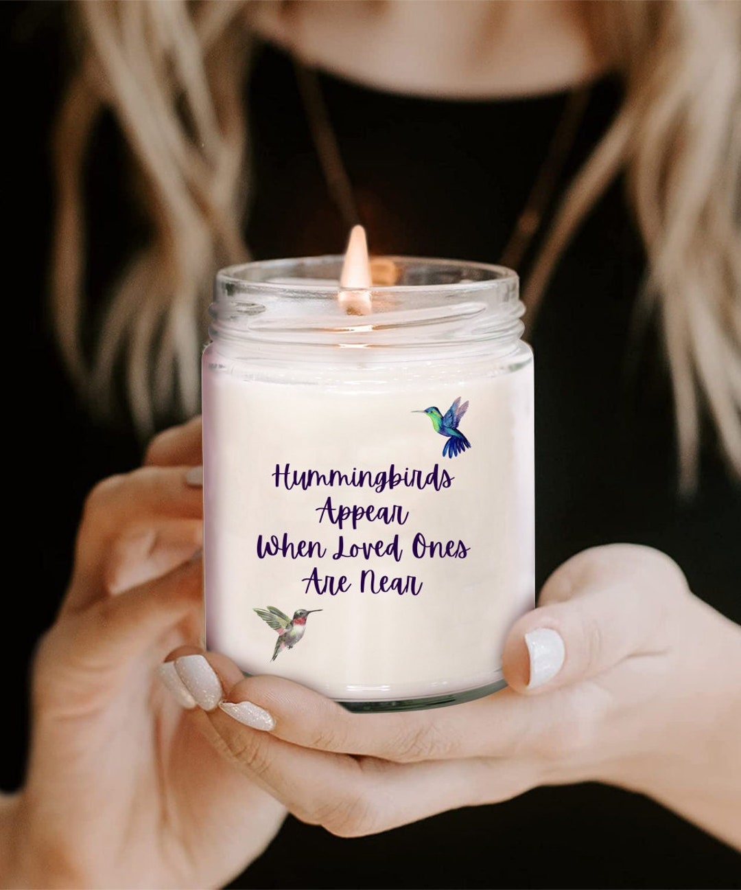 Hummingbirds Appear Sympathy Candle, Sympathy Gift Loss of Father ...