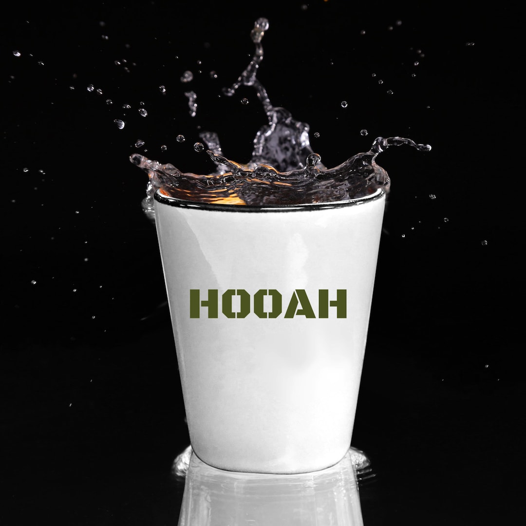 Hooah Ceramic Shot Glass, Army Battle Cry, Army Medic Gift, Army ...