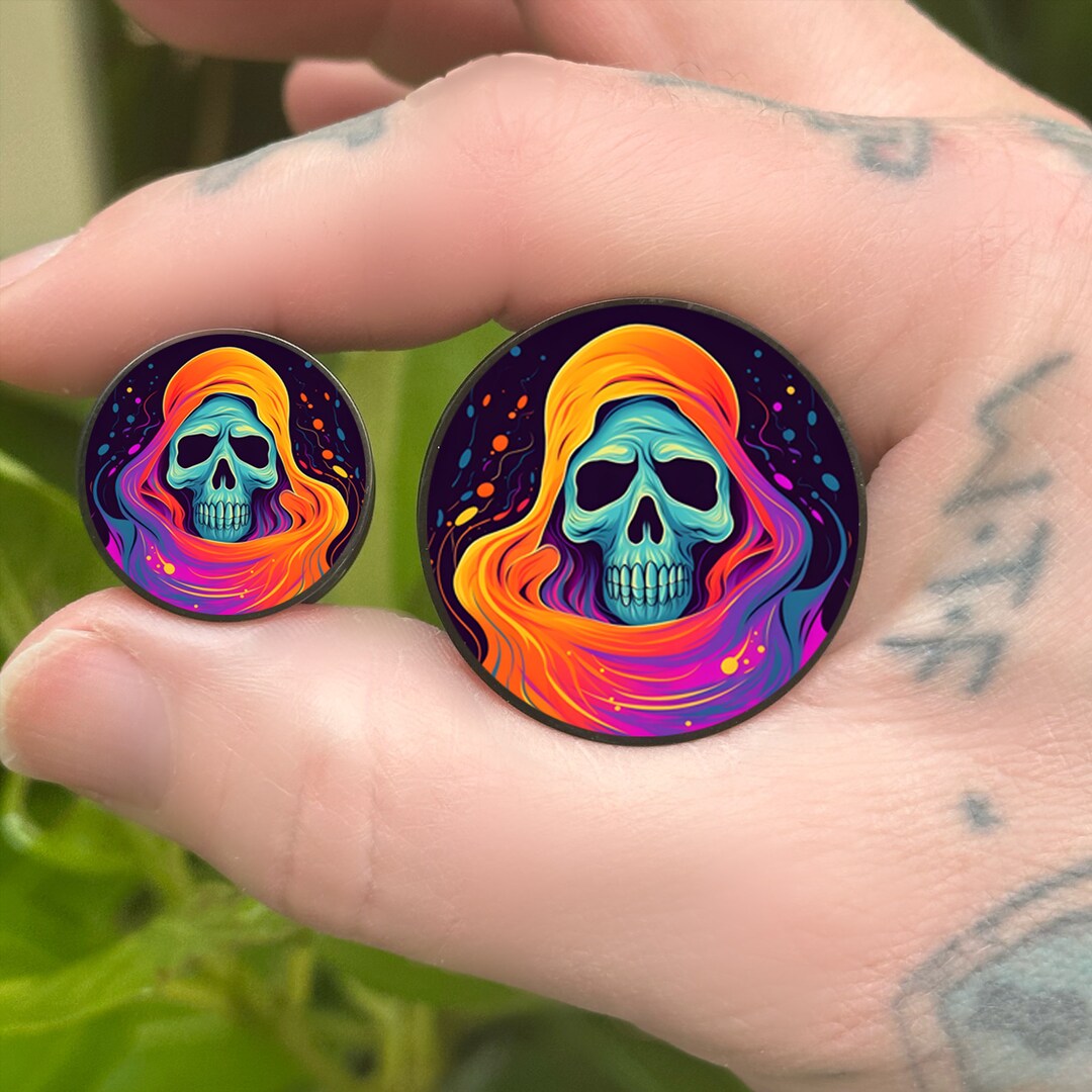 Skull Plugs Gauges 8mm to 50mm 0g 2 Inch - Etsy