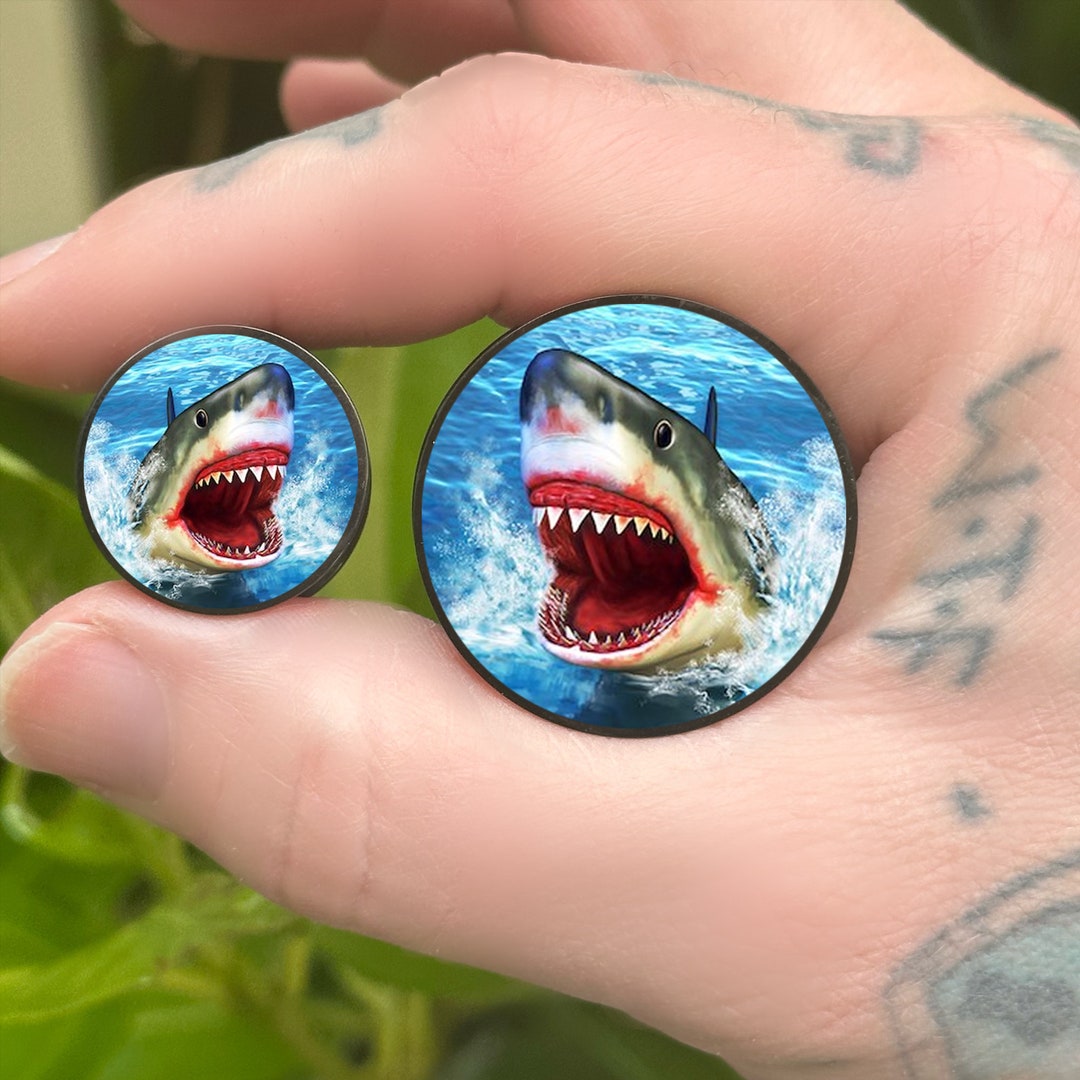 Shark Plugs Gauges 8mm to 50mm 0g 2 Inch - Etsy