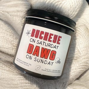 Ohio Football Fan Candle, Fall Candle, Ohio State Buckeyes, Cleveland ...