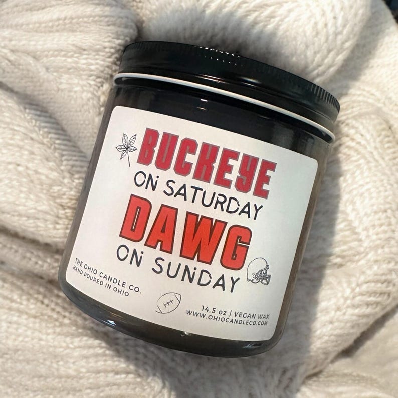 Ohio Football Fan Candle, Fall Candle, Ohio State Buckeyes, Cleveland ...