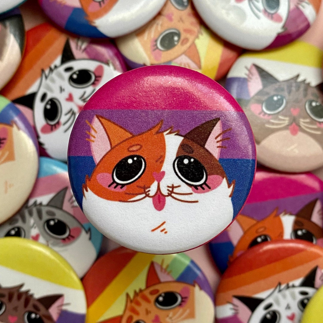 Bisexual Cat Pride Button 38 Mm/ Button Badges Pins - Etsy
