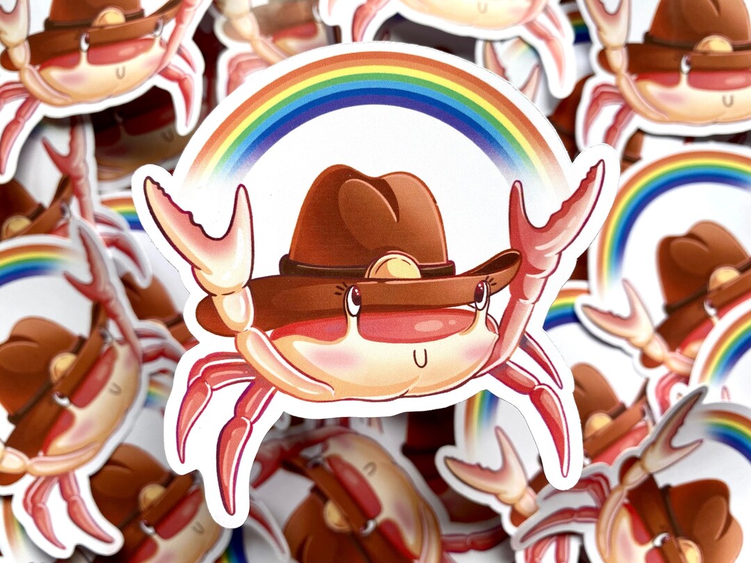 Crab Cowboy Sticker/cute Chaotic Queer Crab Sticker/ LGBT - Etsy