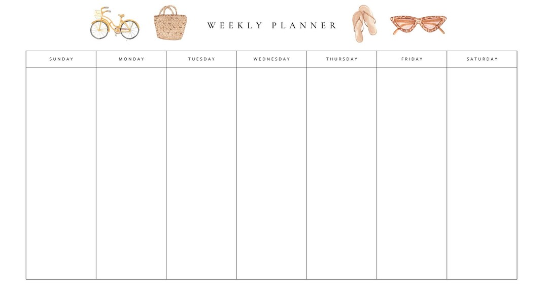 Summer Weekly Planner Printable Digital Download - Etsy
