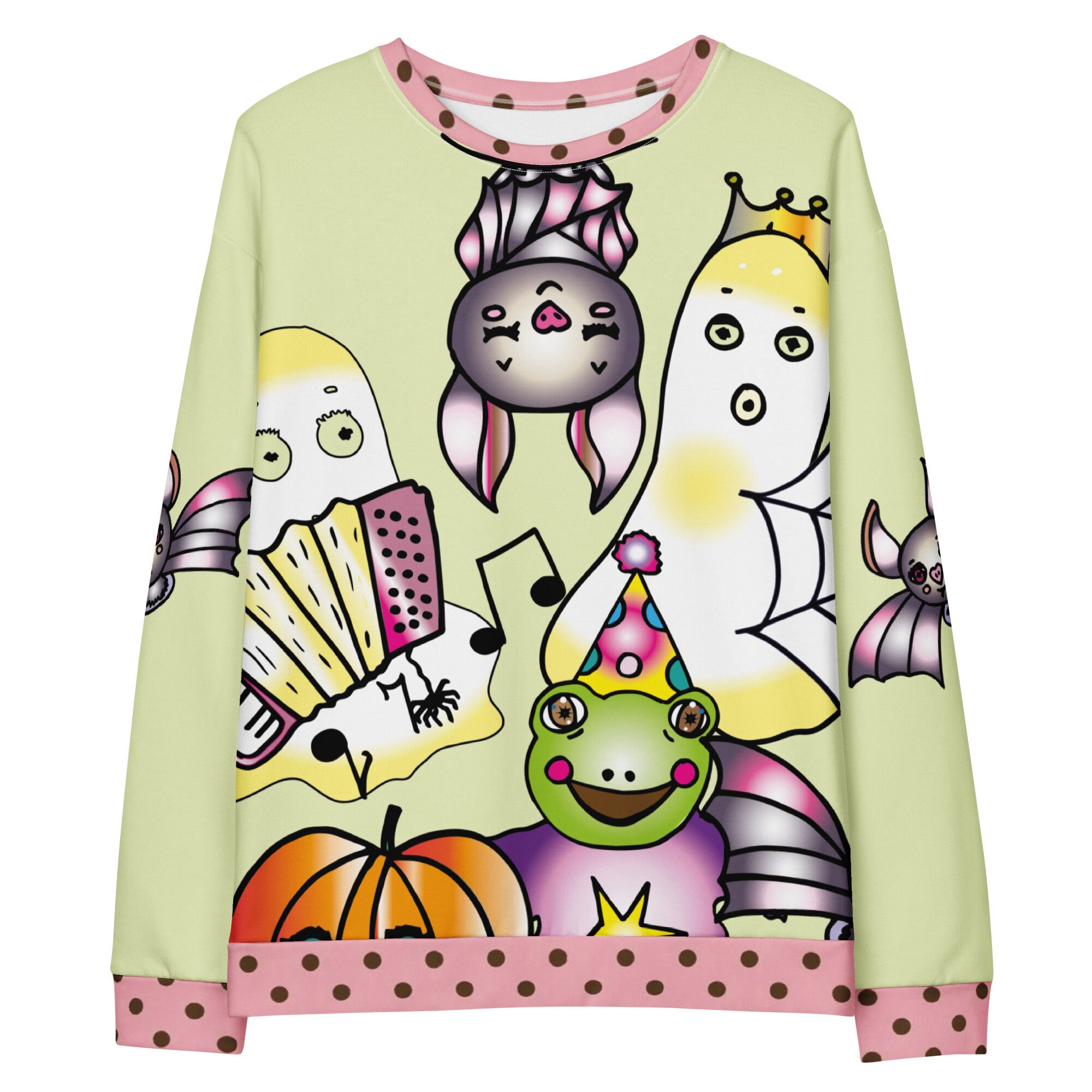 Halloween Kawaii Frog Sweatshirt Pastel Goth Decora Kei Sweatshirt Bat ...