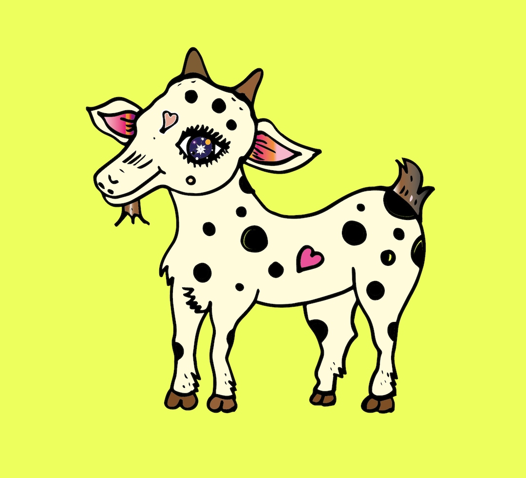 Kawaii Goat Wallpaper | Kidcore Digital Art Print Baby Goat | Decora ...
