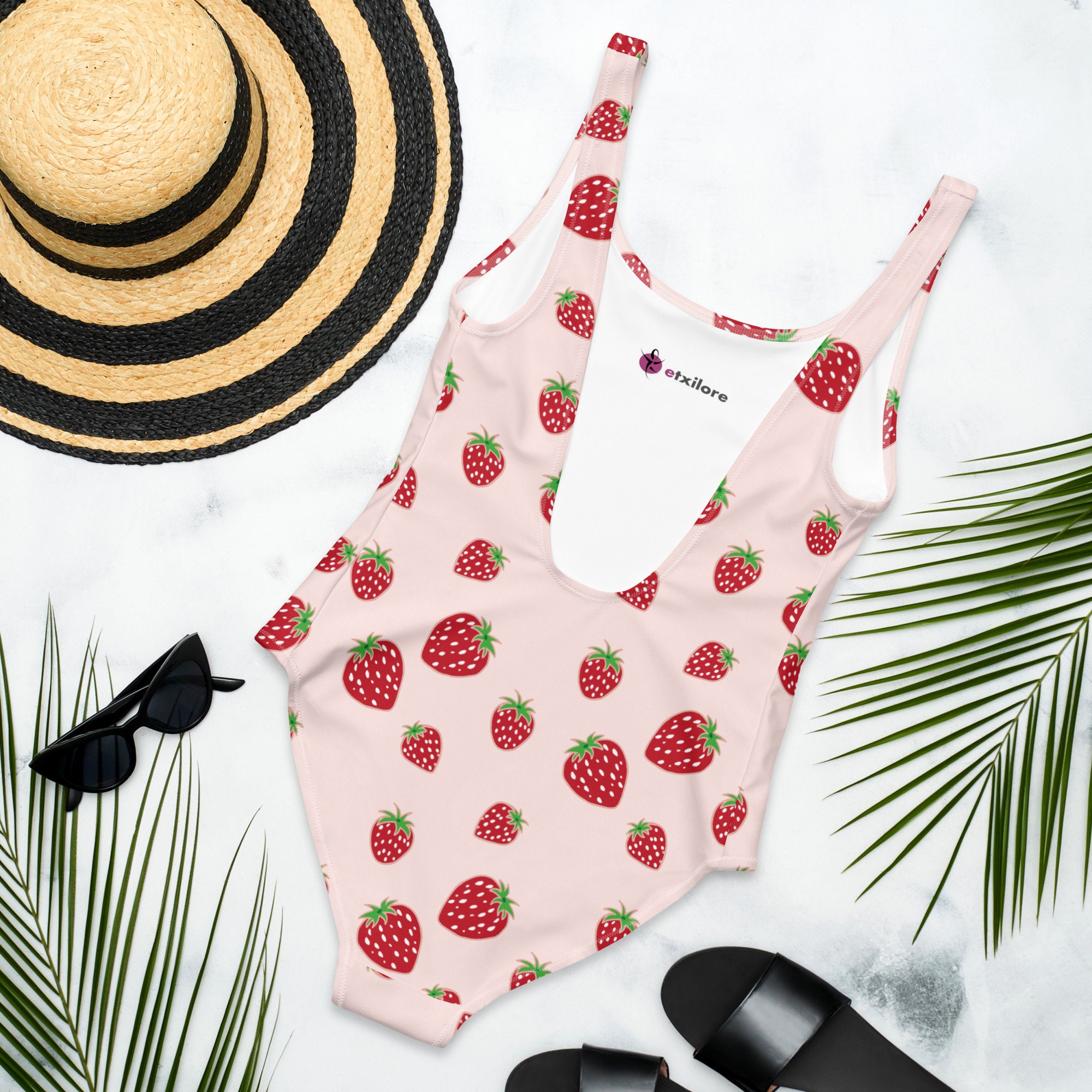 Kawaii One-piece Strawberry Swimsuit |decora Kei Swimsuit | Kidcore One ...