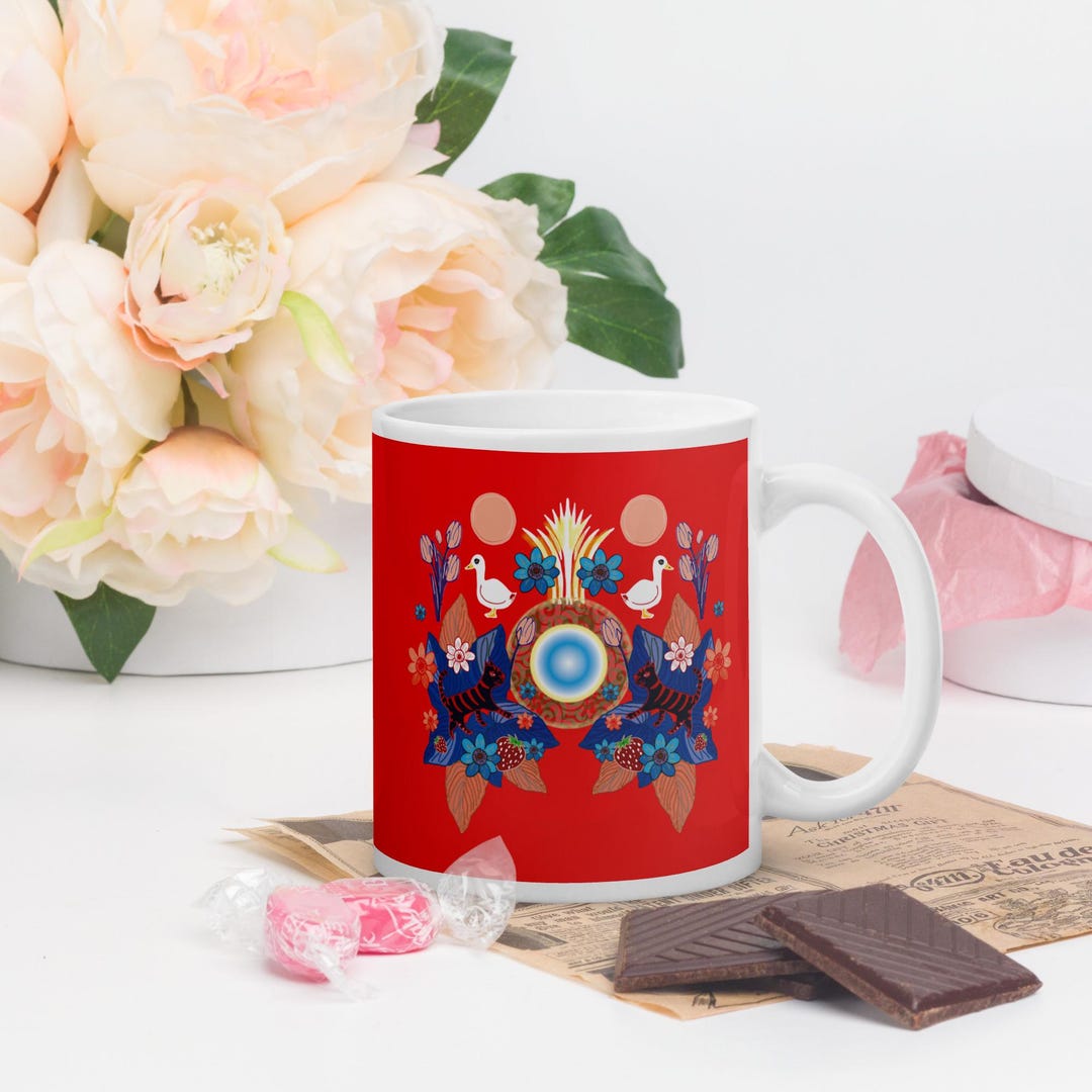 Kawaii Cats Ceramic Mugs | Kidcore Handmade Drawing 11oz Coffee Mugs ...
