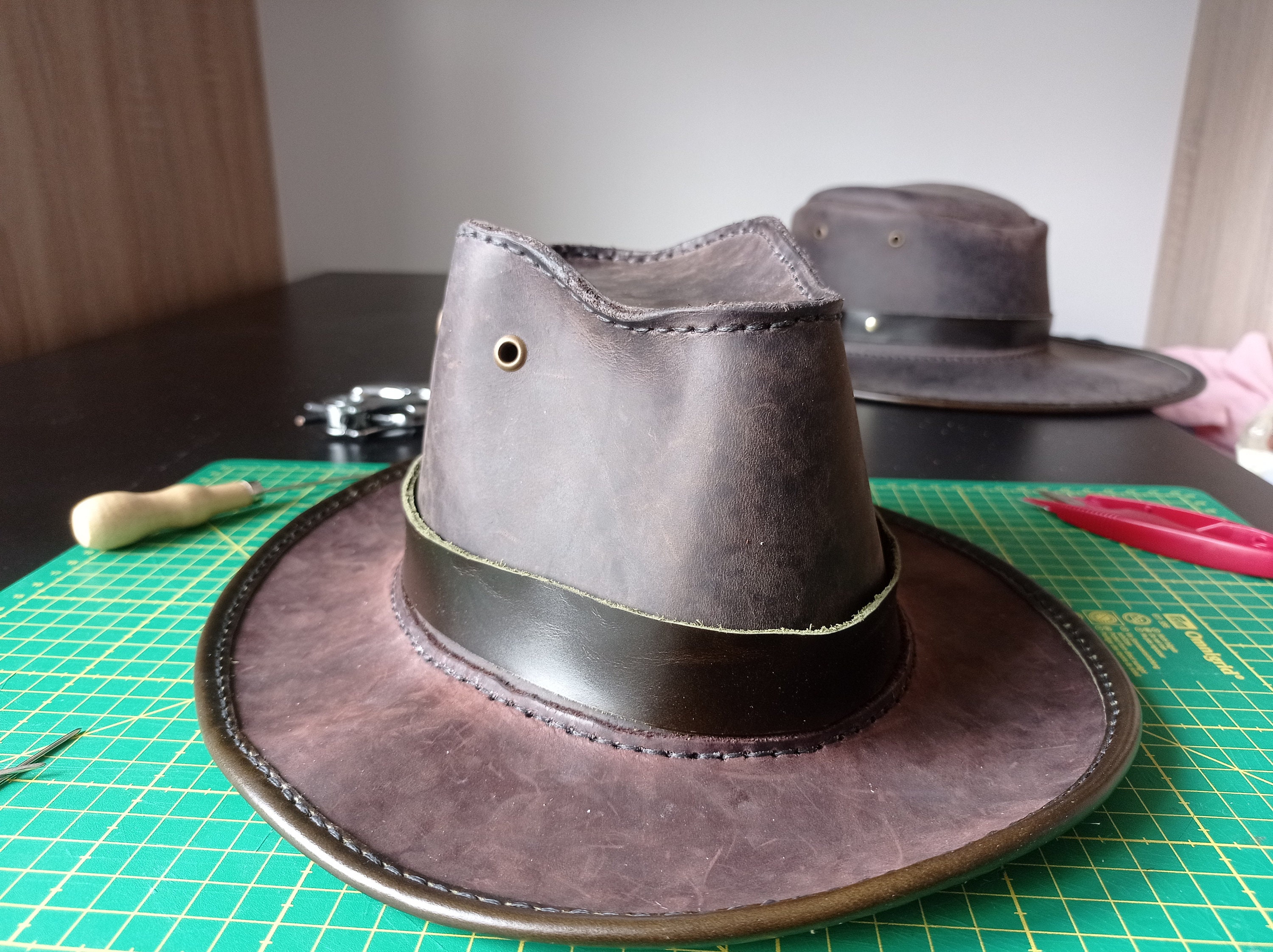 Leather Fedora Hat in 5 Sizes. DYI Fedora for Beginners in - Etsy