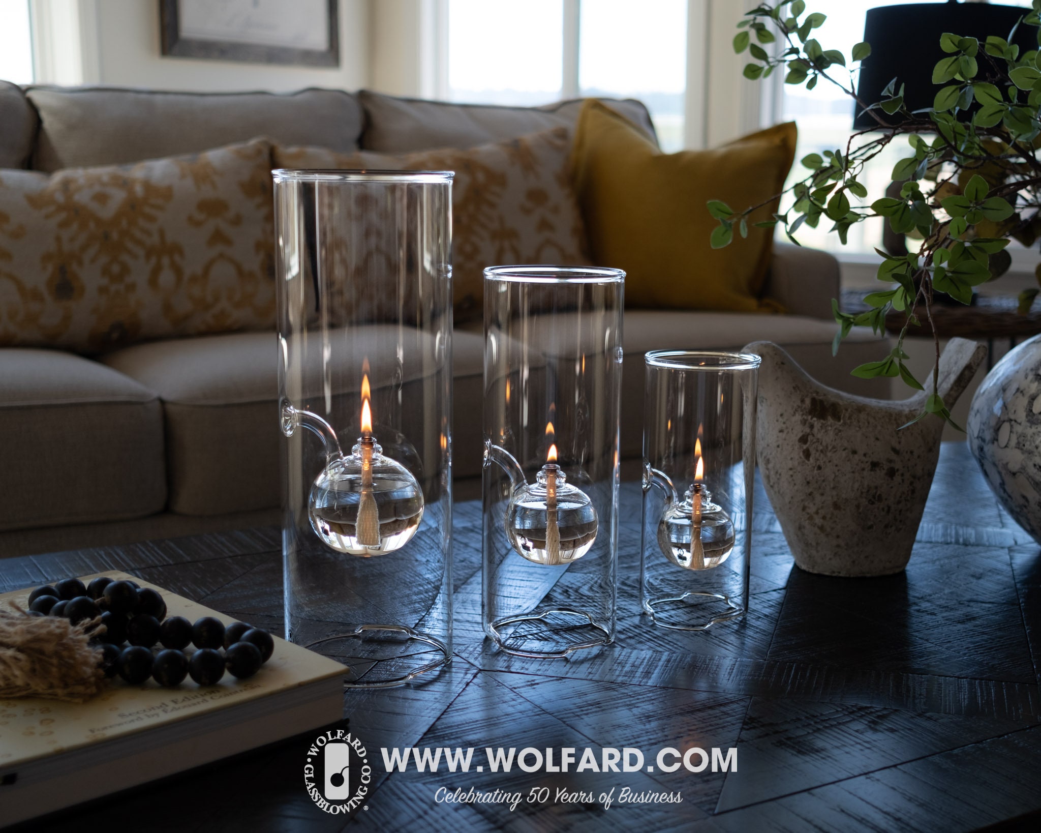 TRIO - Original Wolfard Classic Oil Lamps - Sm, Med & Lg Lamps + 32oz ...