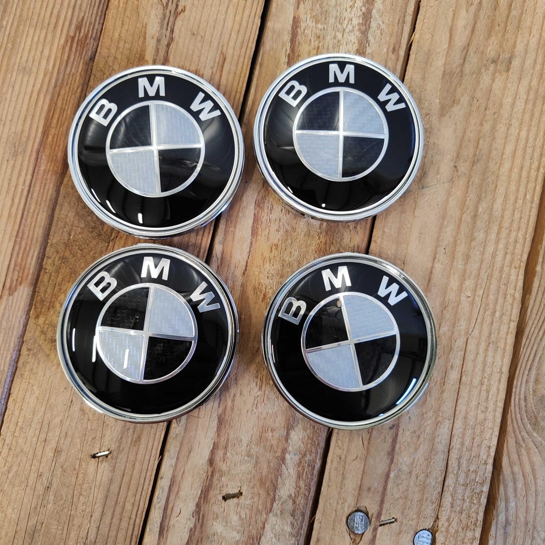 68mm Hub Caps BMW Hubcaps Set of 4 BMW Black White Carbon Look - Etsy