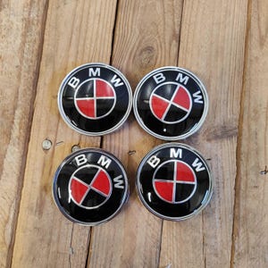 68mm Hub Caps BMW Hubcaps Set of 4 BMW Black Red Look - Etsy