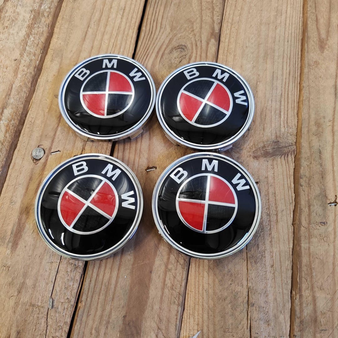 68mm Hub Caps BMW Hubcaps Set of 4 BMW Black Red Look - Etsy
