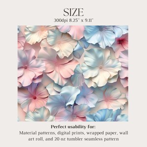 3d Flower Seamless Pattern for 20oz Tumbler, High Quality Sublimation ...