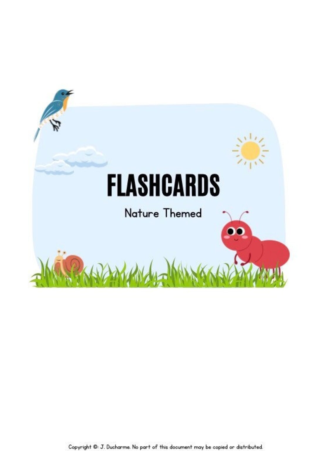 Flashcards / Reading, Writing, Spelling / Nature Themed / Elementary ...