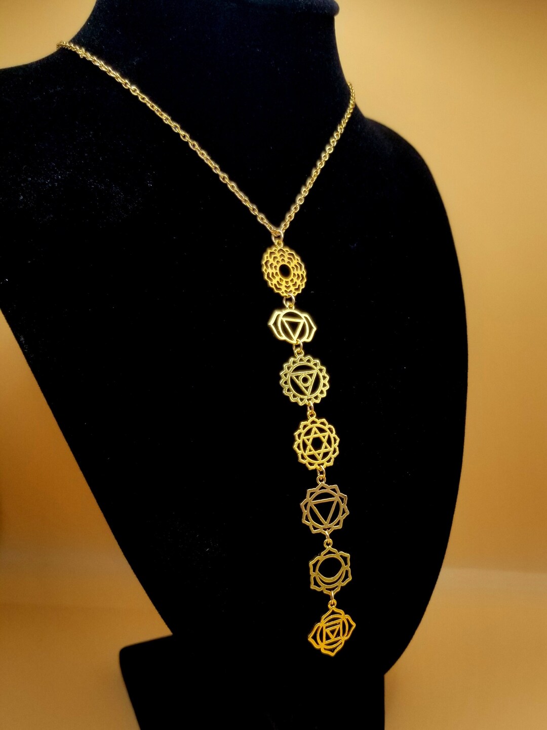 18k Gold Plated Chakra Pendant Necklace: Spiritual Alignment Jewelry - Etsy
