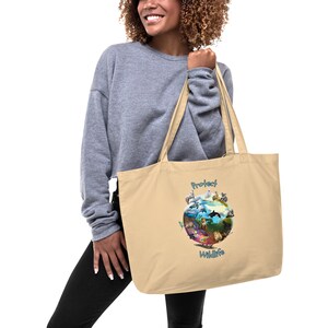 Protect Wildlife Large Organic Cotton Tote Reusable Eco Friendly ...