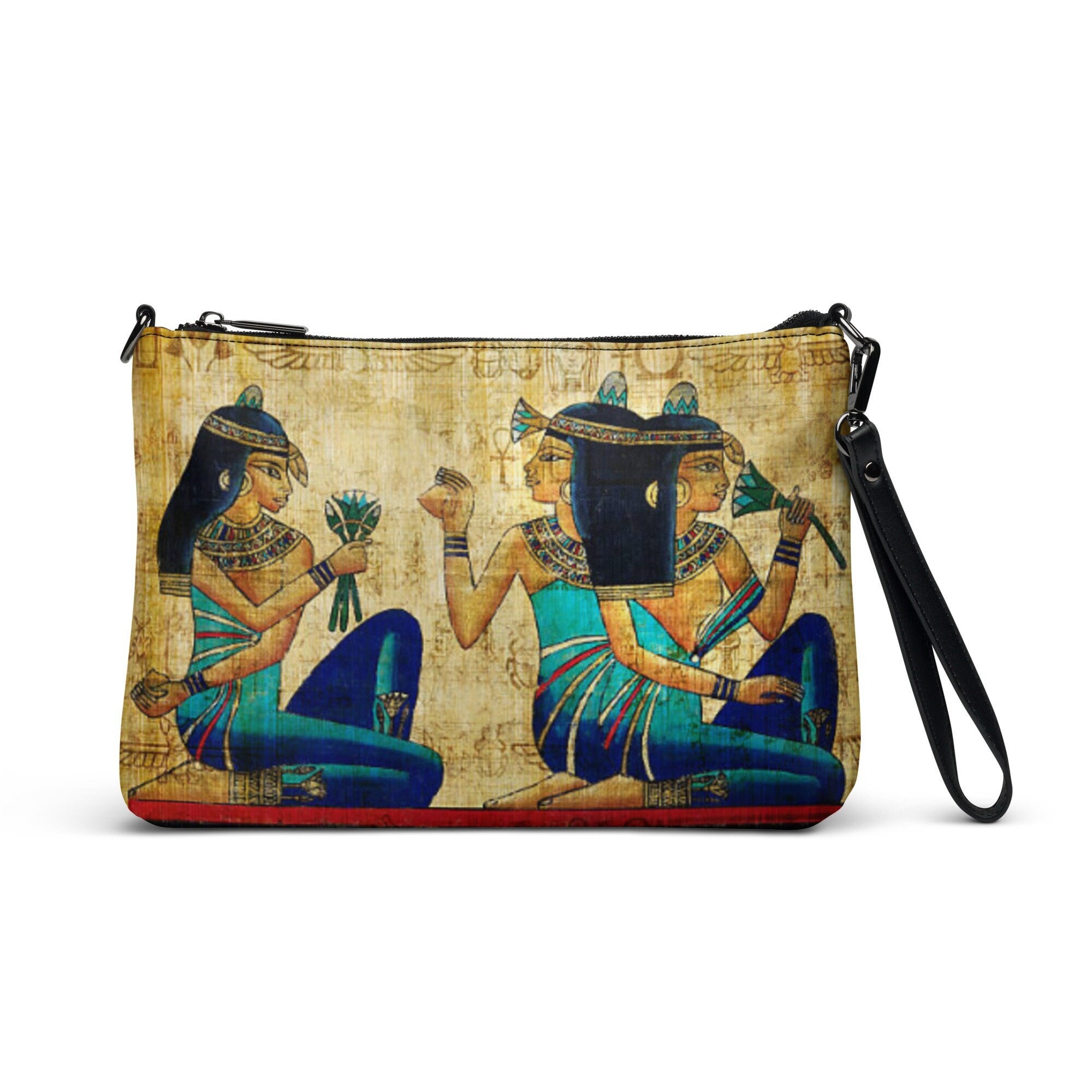 Ancient Egypt Crossbody Bag With Blue Lotus Flowers Egyptian Purse With ...