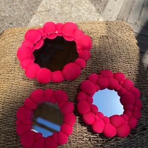 Pink Mirror / Set of 3 Pink Mirror / Pink Mirror Wall Decor /pink ...