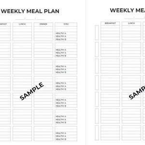 Slimming World Friendly Printable Meal Planner Count Syns Weekly ...