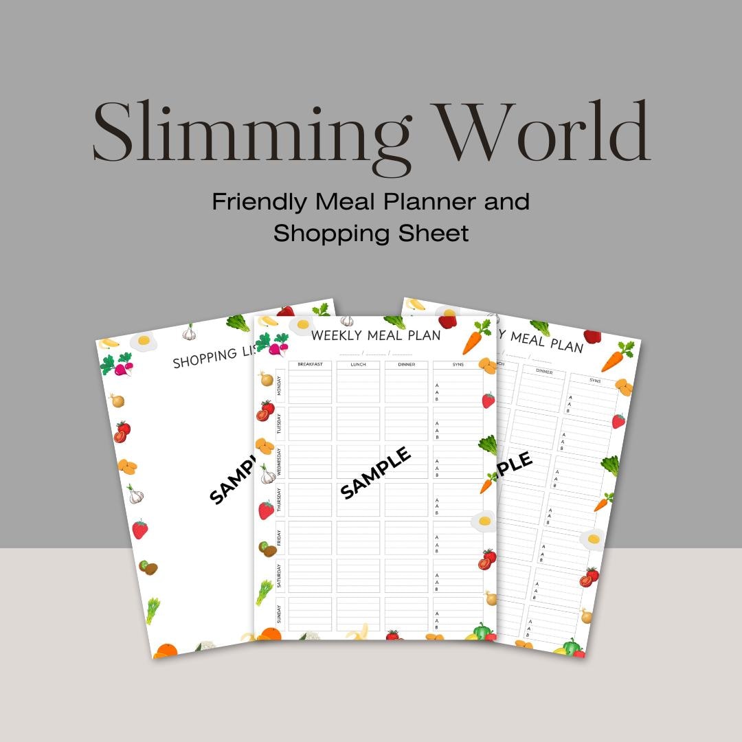 Slimming World Friendly Printable Meal Planner and Shopping List Count ...