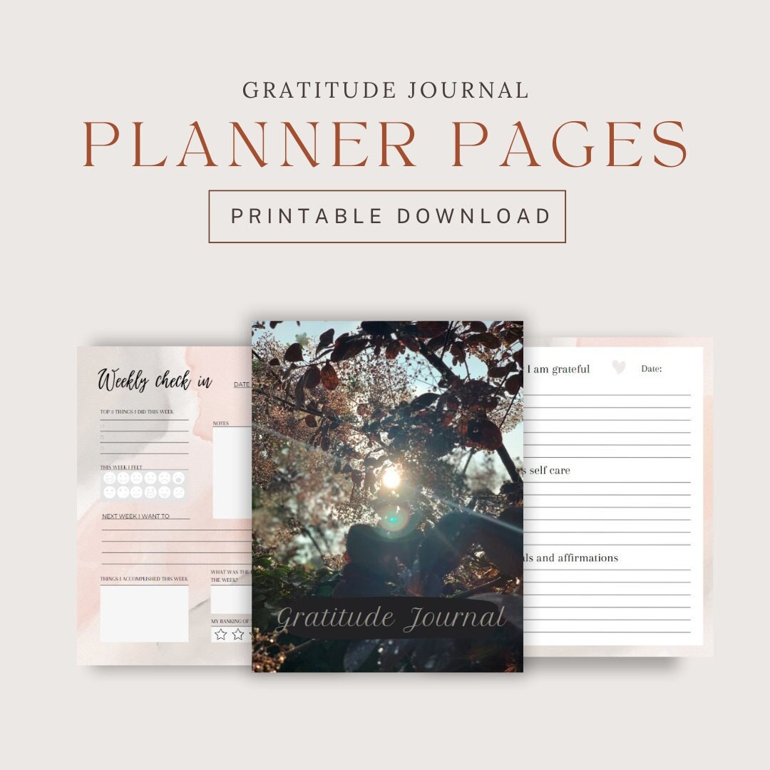 Digital Gratitude Journal Printable, Self Care, Create Your Daily ...