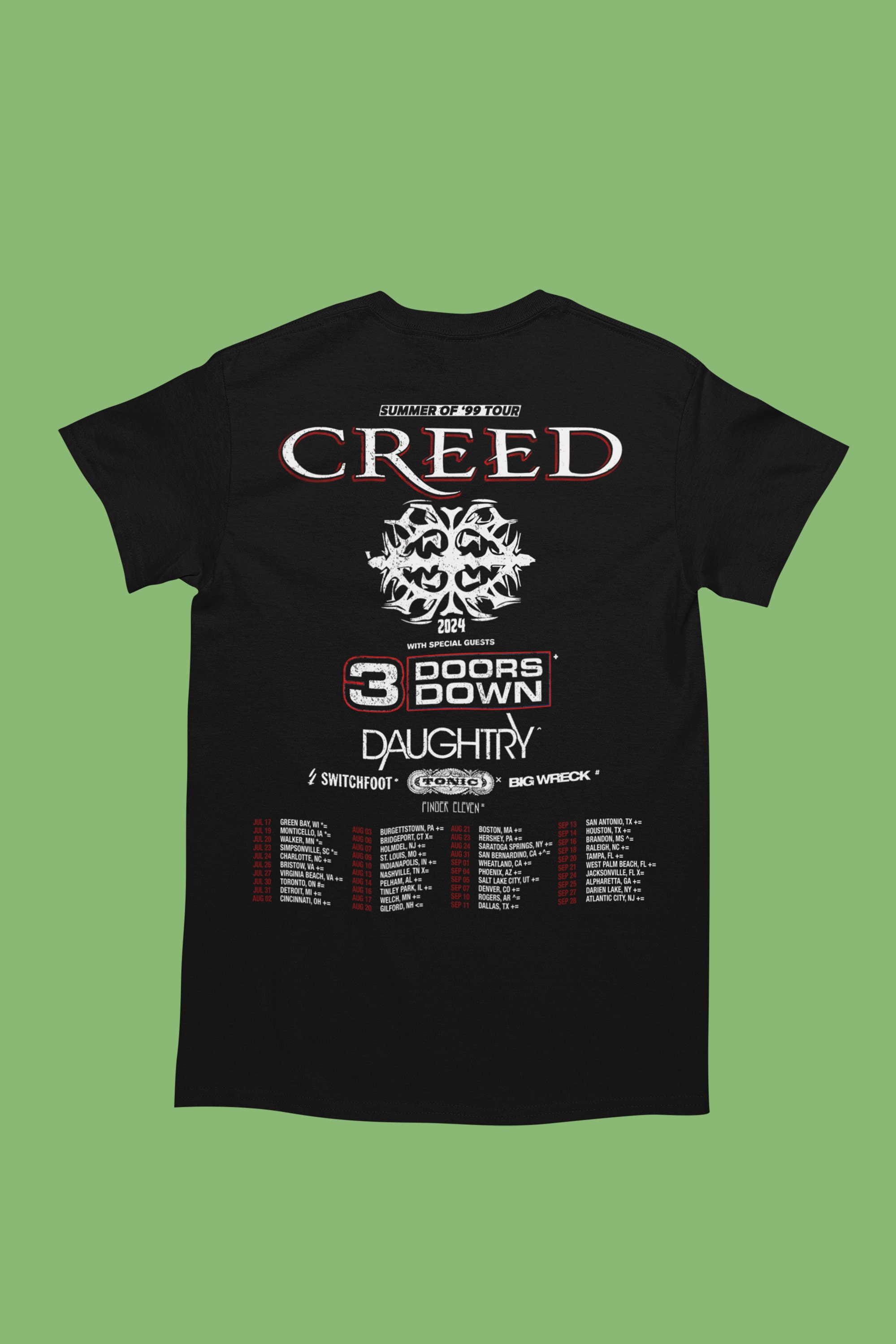 Rock Band Creed Graphic Shirt, Creed Band Summer of ’99 Tour 2024 Shirt ...