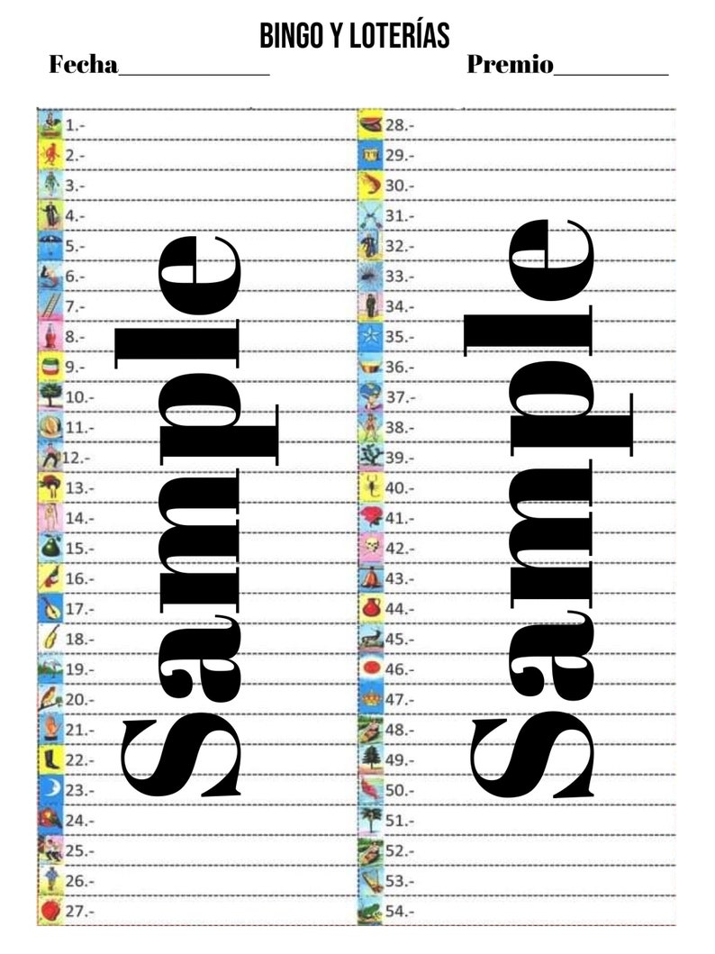 Printable Sheet for Home Lottery - Etsy