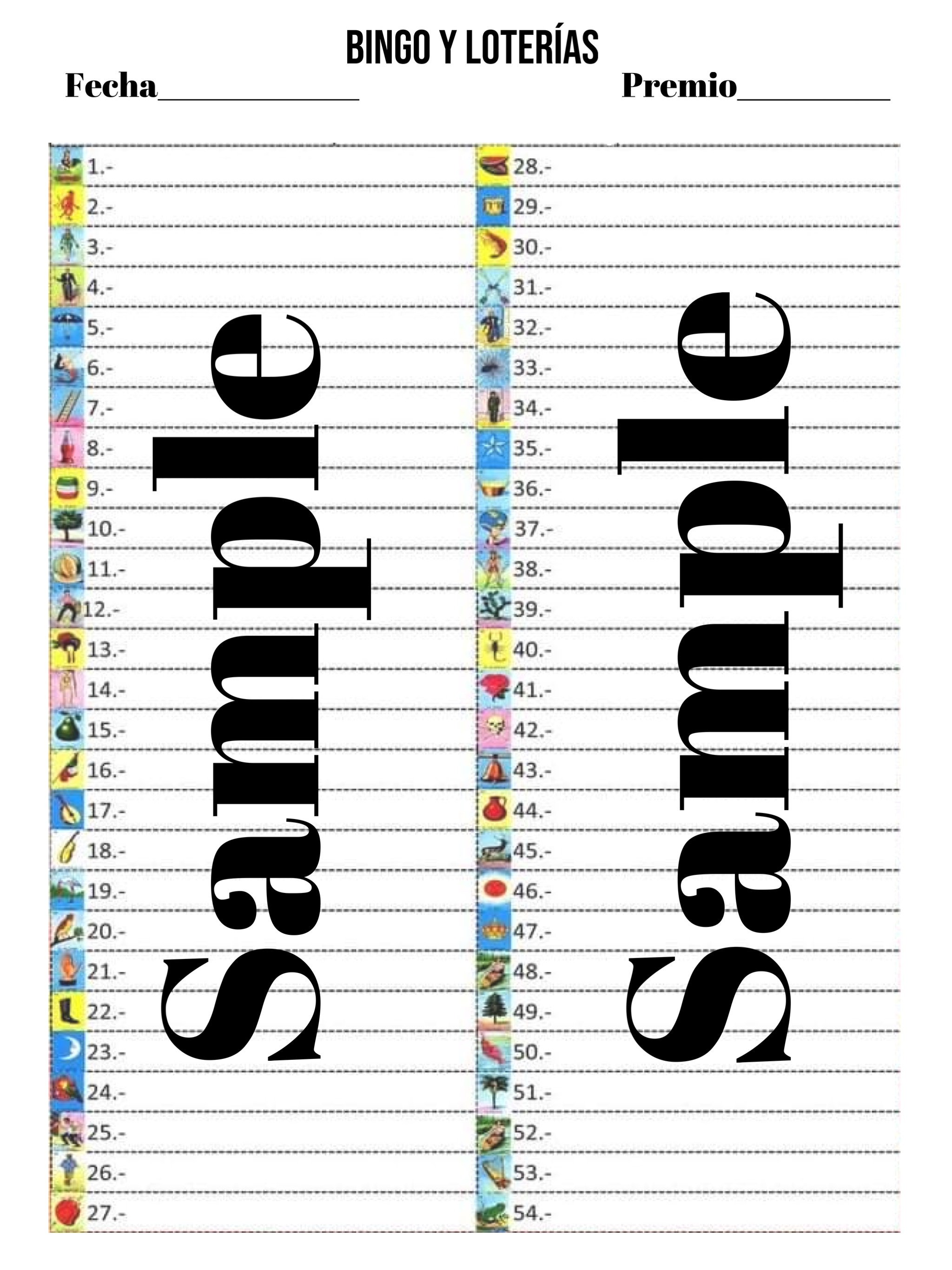 Printable Sheet for Home Lottery - Etsy