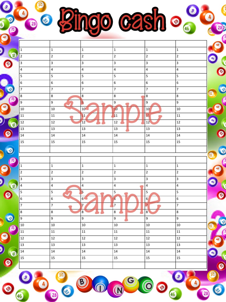 Bingo Printable Bolas De Bingo Cash - Etsy