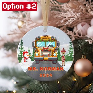 Custom School Bus Driver Ornament option 4, Personalized Name Ornament ...