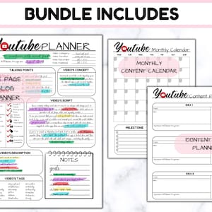 Premium Youtube Planner, Video Content Planner, Social Media Planner ...