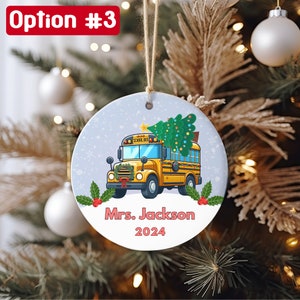 Custom School Bus Driver Ornament option 4, Personalized Name Ornament ...