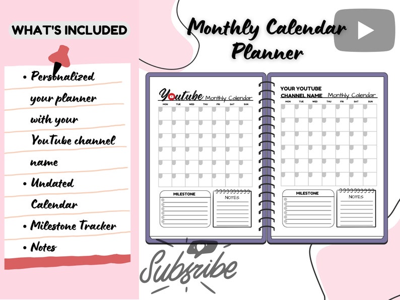 Premium Youtube Planner, Video Content Planner, Social Media Planner ...