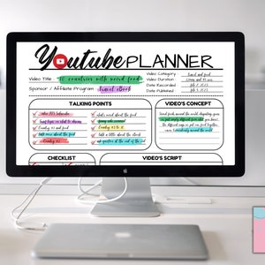 Premium Youtube Planner, Video Content Planner, Social Media Planner ...