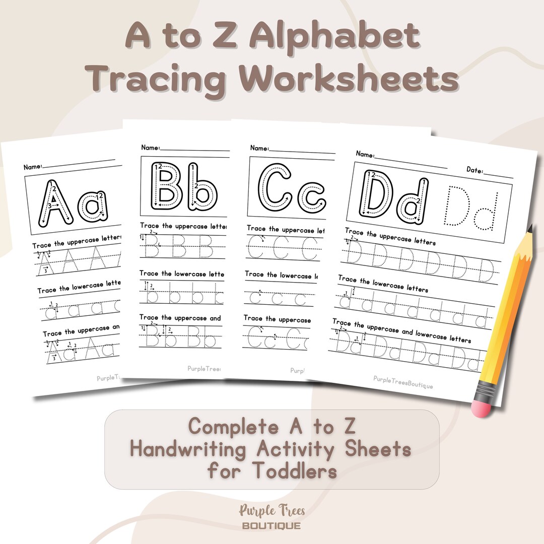 Alphabet Tracing Worksheet, A to Z Letter Tracing Sheets, ABC ...