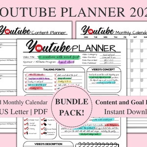 Premium Youtube Planner, Video Content Planner, Social Media Planner ...