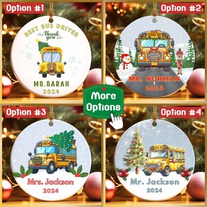 Custom School Bus Driver Ornament option 4, Personalized Name Ornament ...