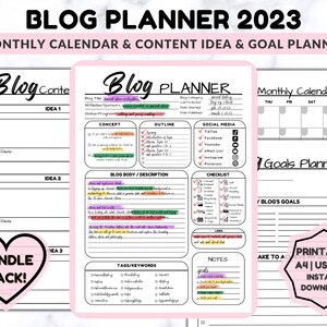 Premium Blog Planner 2023, Printable Blog Post Planner Worksheet, Blog ...