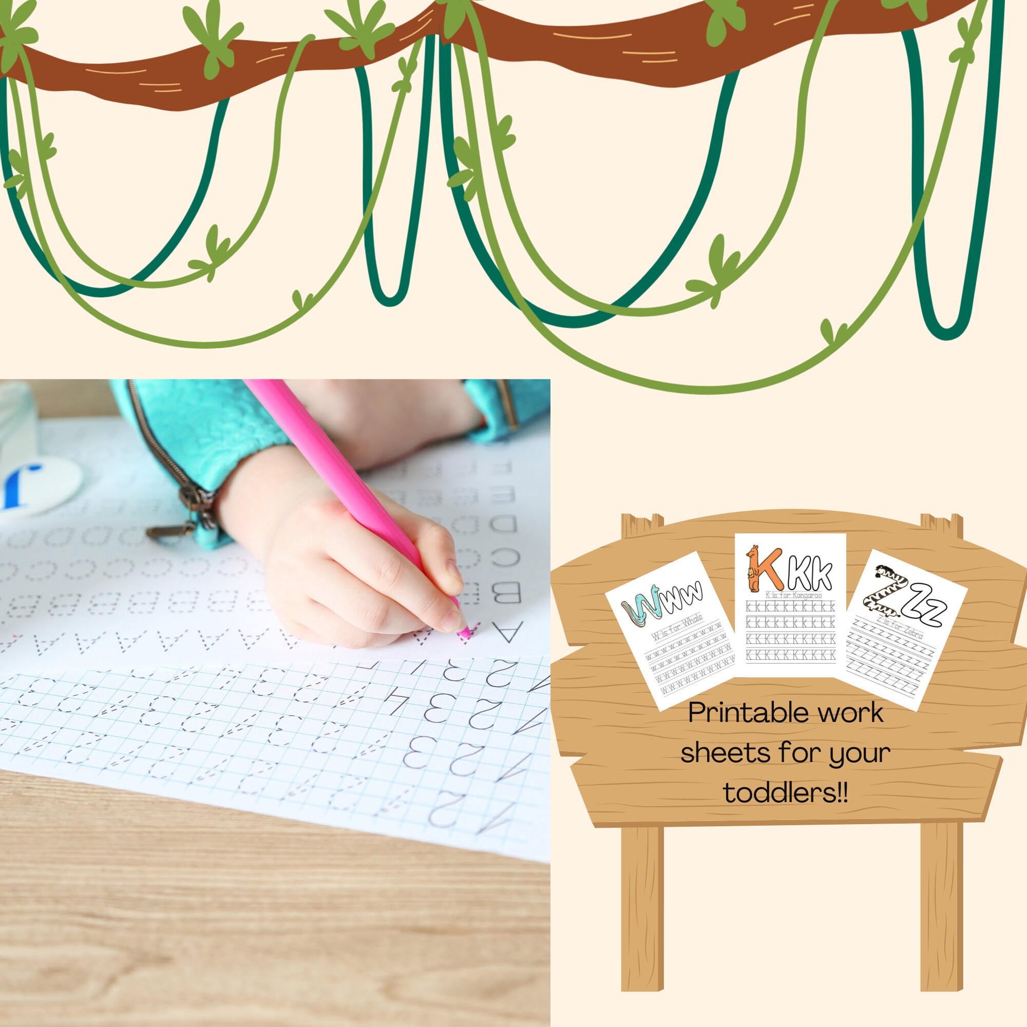 ABC Tracing Worksheets Animal Themed, Letter Tracing, Animals Alphabet ...