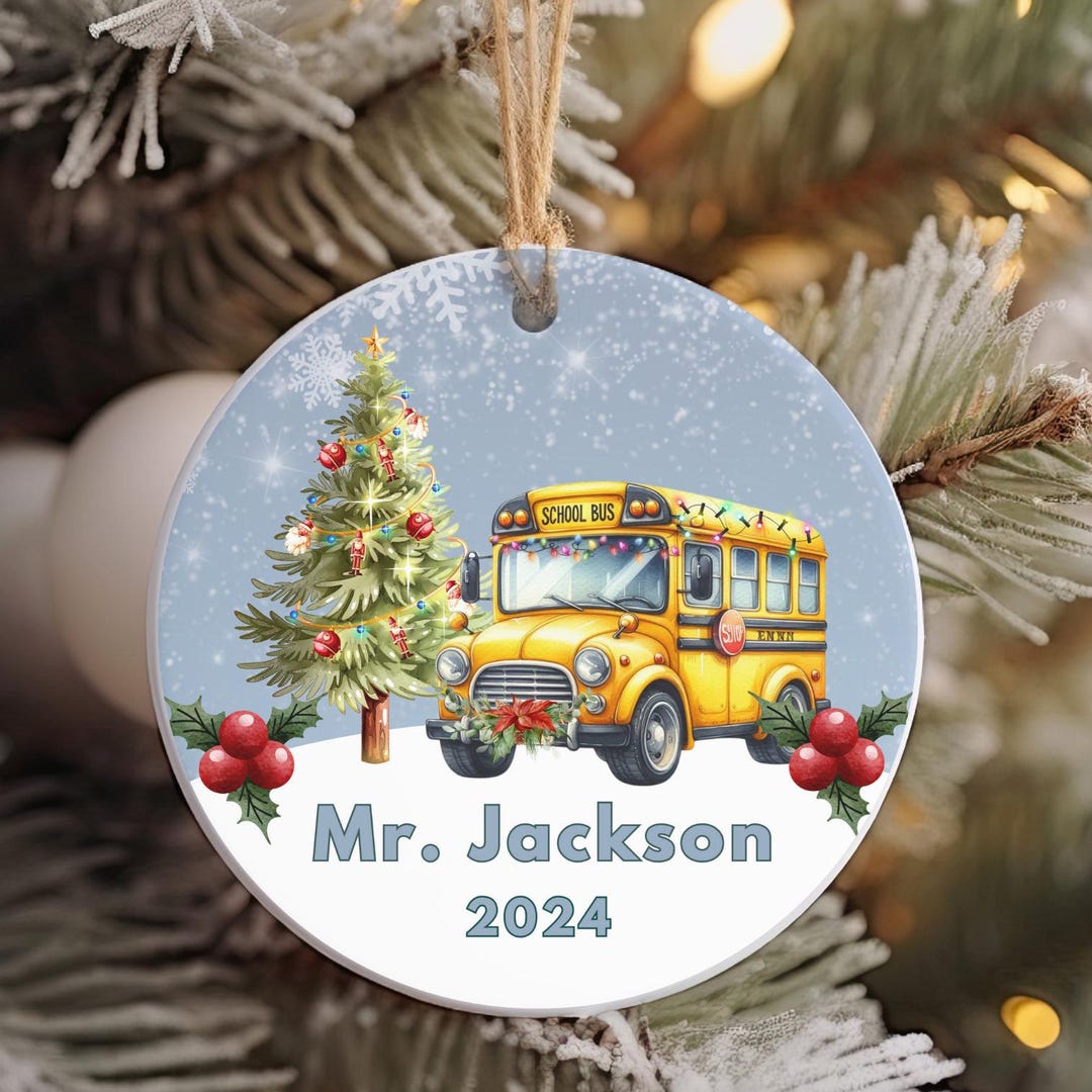 Custom School Bus Driver Ornament option 4, Personalized Name Ornament ...