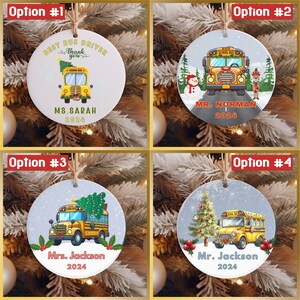 Custom School Bus Driver Ornament option 4, Personalized Name Ornament ...