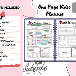 Premium Youtube Planner, Video Content Planner, Social Media Planner ...