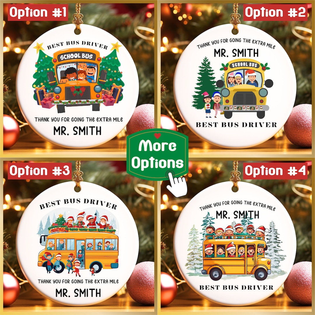 Best School Bus Driver Christmas Ornament, Personalized Bus Driver Name ...