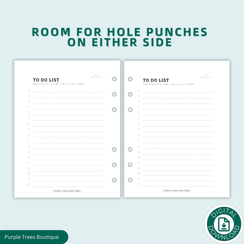 Minimalist to Do List Planner, Printable Planner Bundle, Editable Task ...